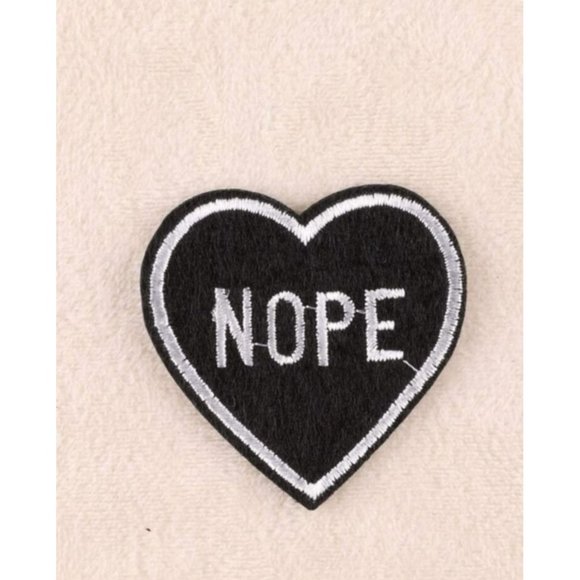 NOPE | Accessories | Nope Black Heart Patch New | Poshmark
